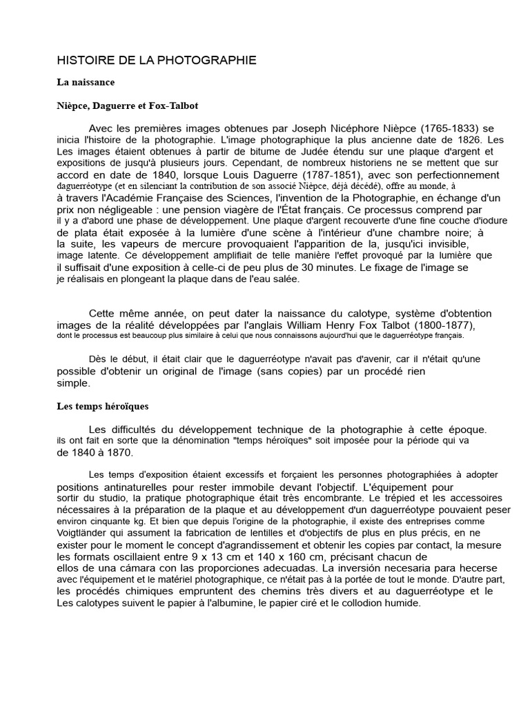 Évolution de la photographie au XIXe siècle | PDF | Imagerie