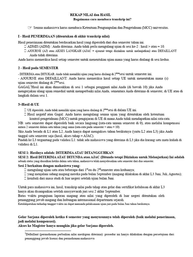 Membaca TRANSKRIP NILAI dan HASIL UNIVERSITAS | PDF