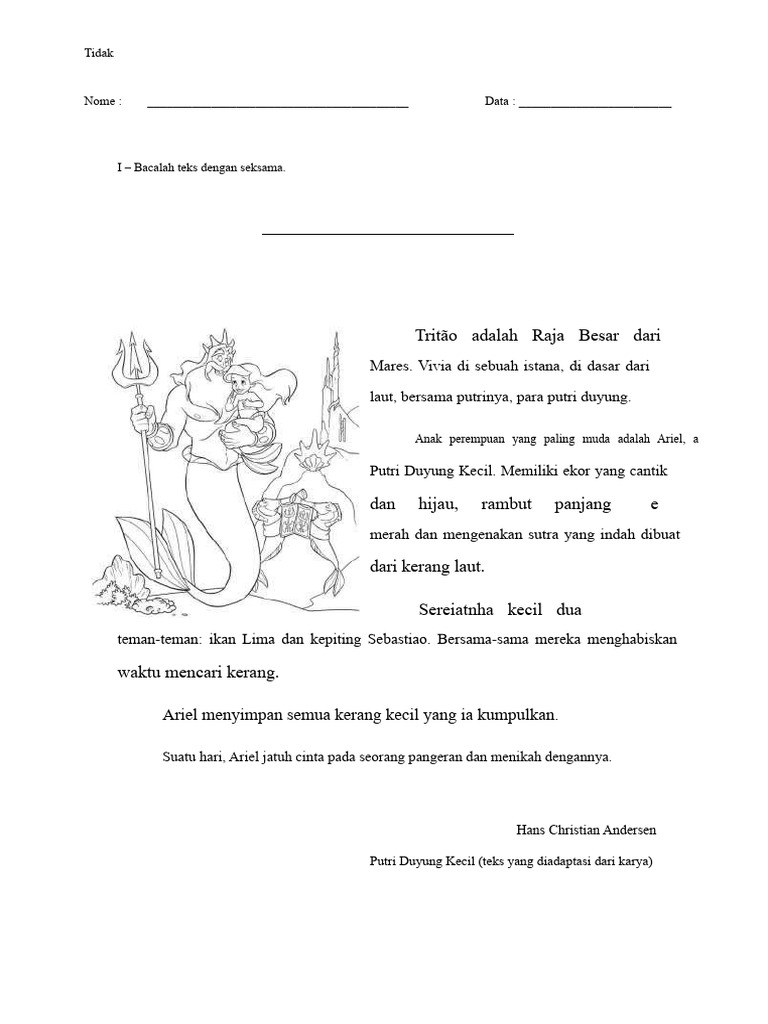 Kisah Putri Duyung Kecil Ariel | PDF