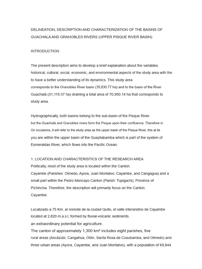Guachala River and Granobles | PDF | Agriculture | Soil