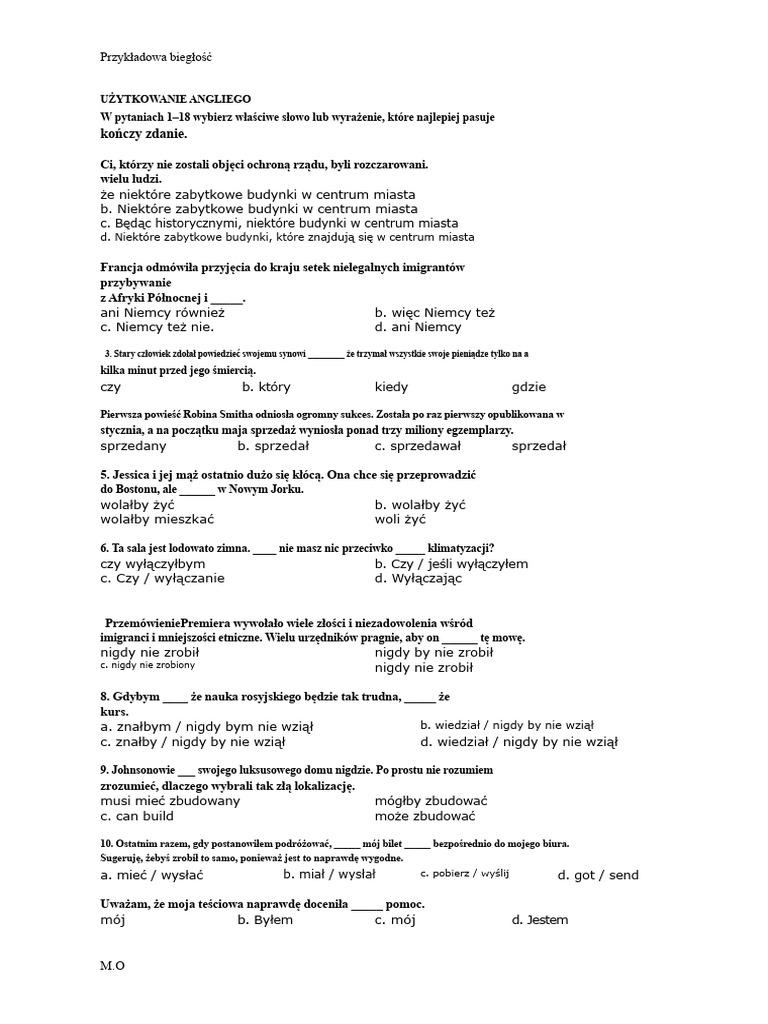 7 Przykładowy Test Proficiency PDF | PDF