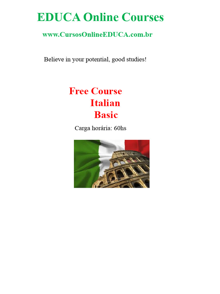 [Cliqueapostilas.com.Br] Italian Workbook 60 | PDF | Italian Language ...