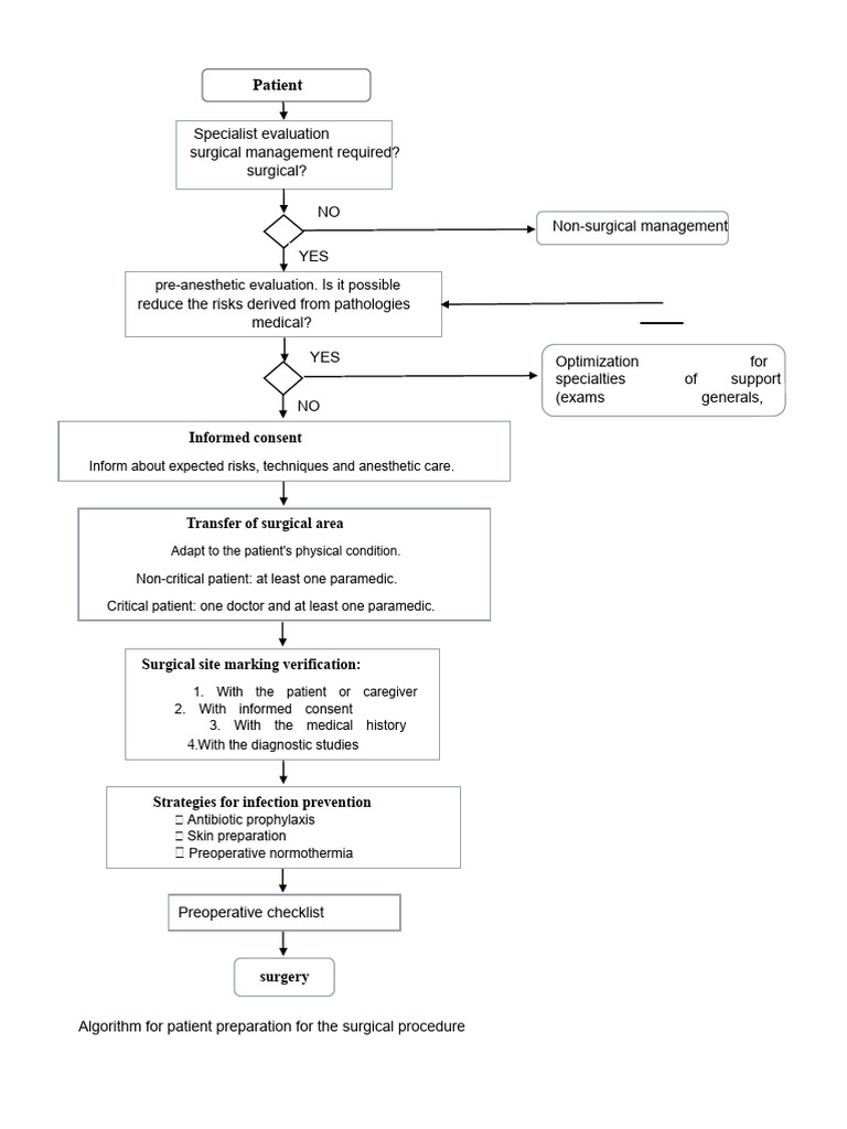 Surgical Patient Preparation Algorithm | PDF