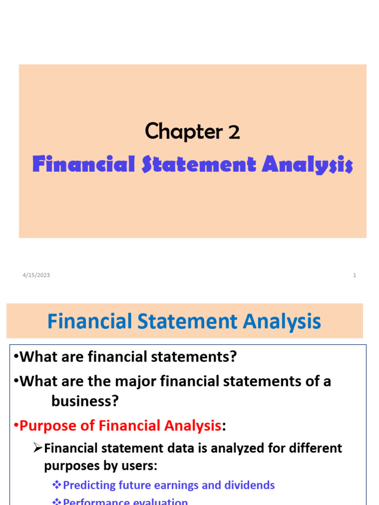 Chapter 2-Financial Statement Analysis | PDF | Leverage (Finance) | Debt