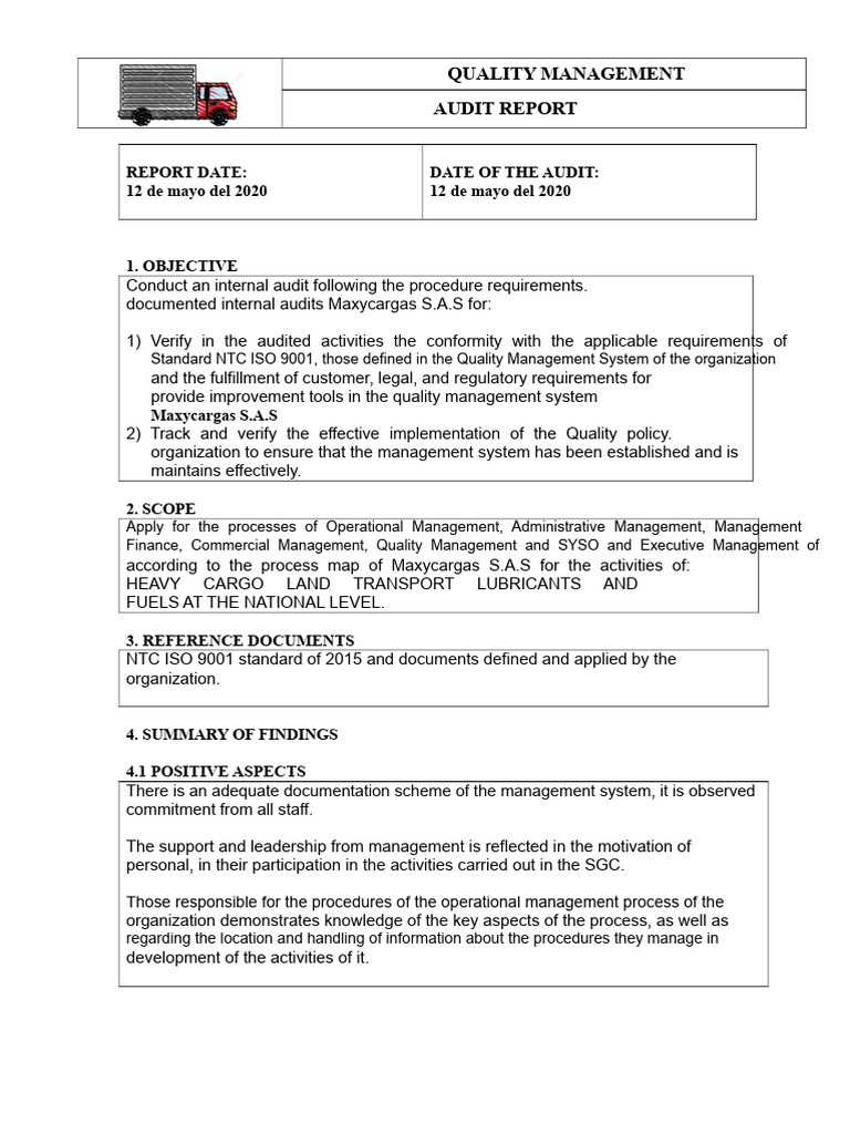 Internal Quality Audit Report | PDF | Audit | Quality Management