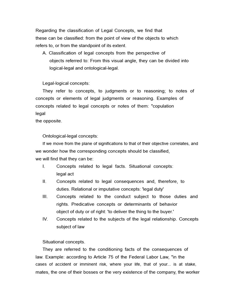 Classification of Legal Concepts From The Perspective of Objects | PDF ...