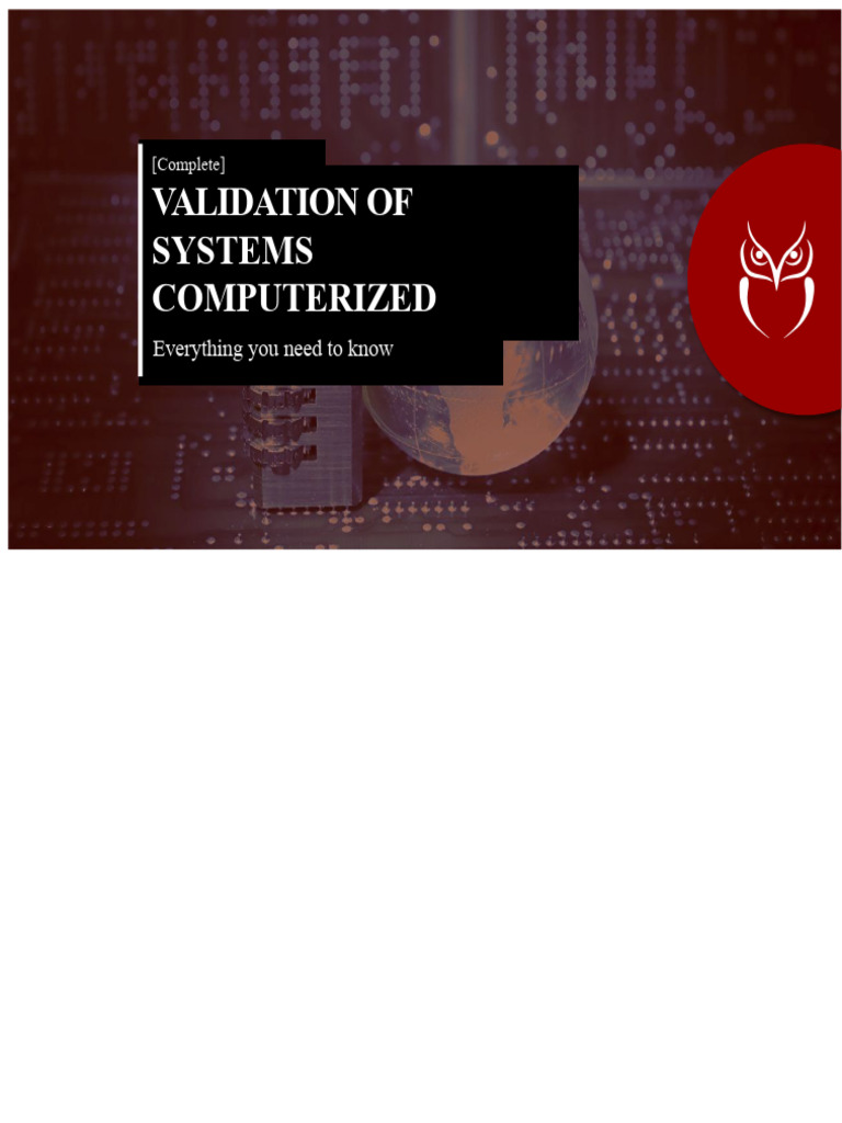 Computerized Systems Validation Guide | PDF | Risk | Risk Management