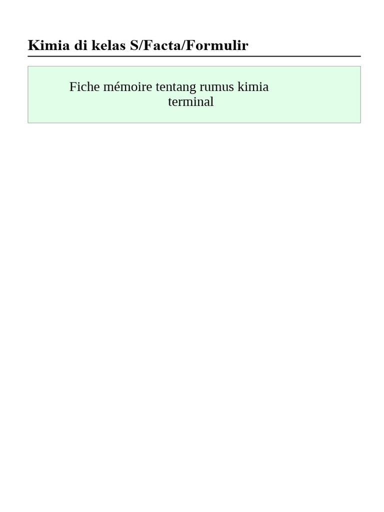 Kimia Di Kelas 12 S-Lembar Formulir | PDF