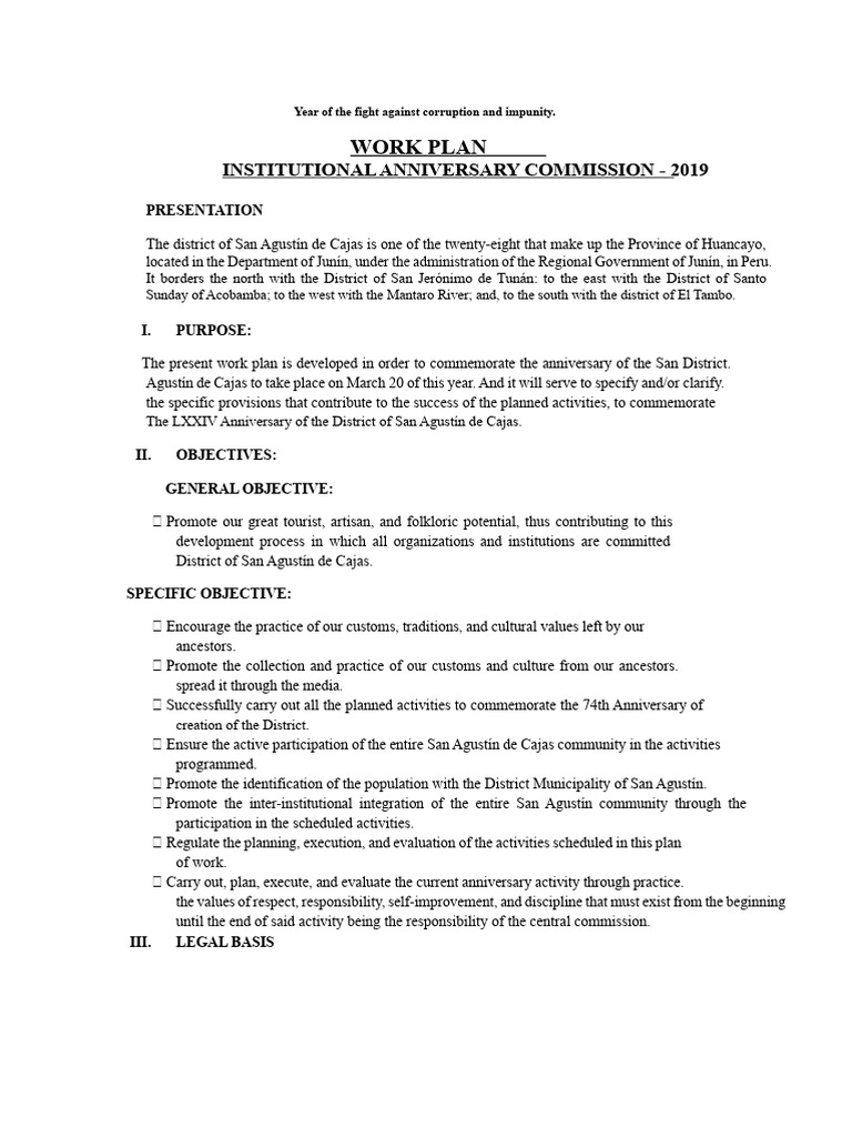 135732034-Work-Plan-Anniversary-2013.docx | PDF