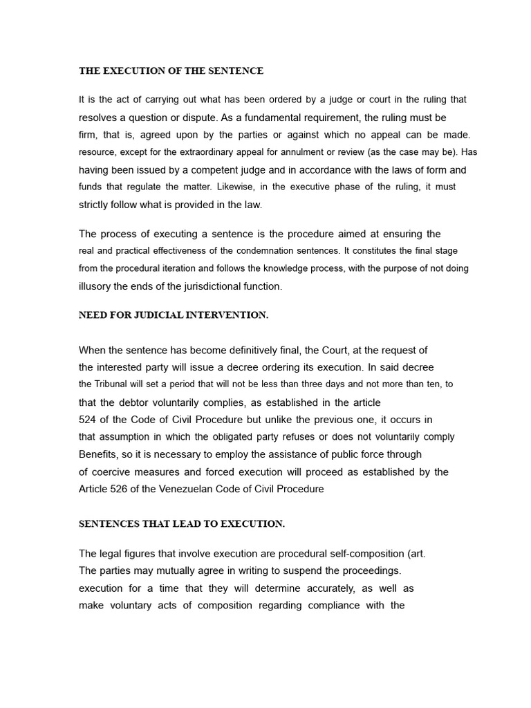 execution of the sentence | PDF | Auction | Judgment (Law)