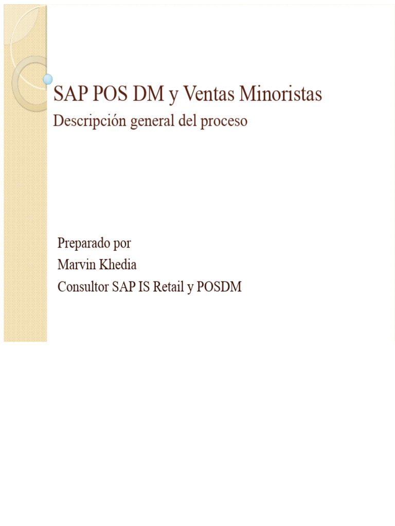 SAP POS DM: Proceso y Ventas Minoristas | PDF | Al por menor | Gestión ...