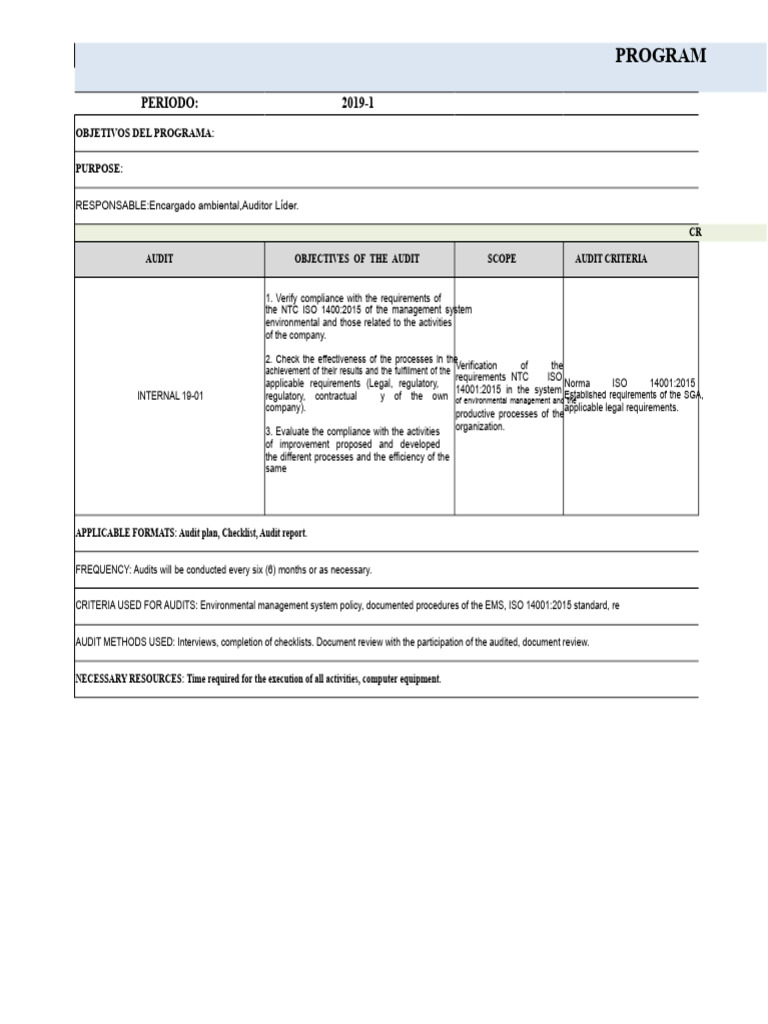 Example Audit Program | PDF | Audit | Business