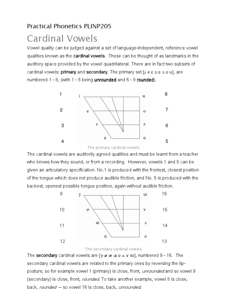Understanding Cardinal Vowels | PDF