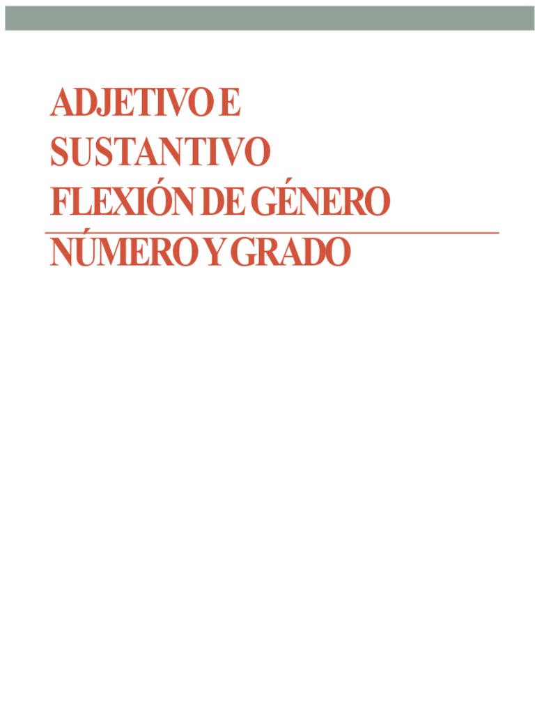 Flexión de Los Sustantivos y Adjetivos | PDF | Género gramatical | Adjetivo