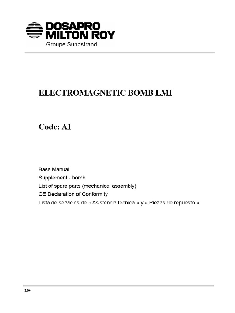 Lmi Manual | PDF | Pump | Valve