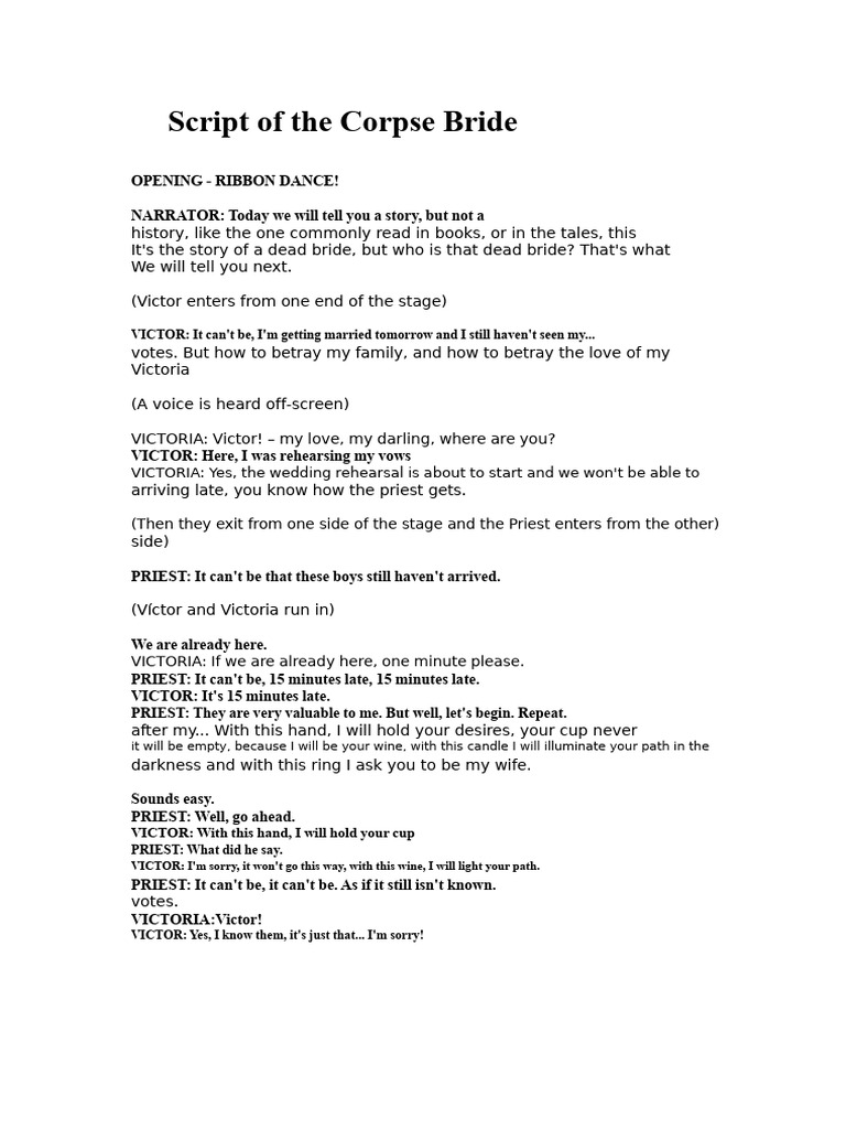 Script of The Corpse Bride | PDF | Mexican Revolution