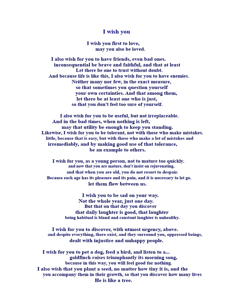 I WISH YOU by Victor Hugo | PDF