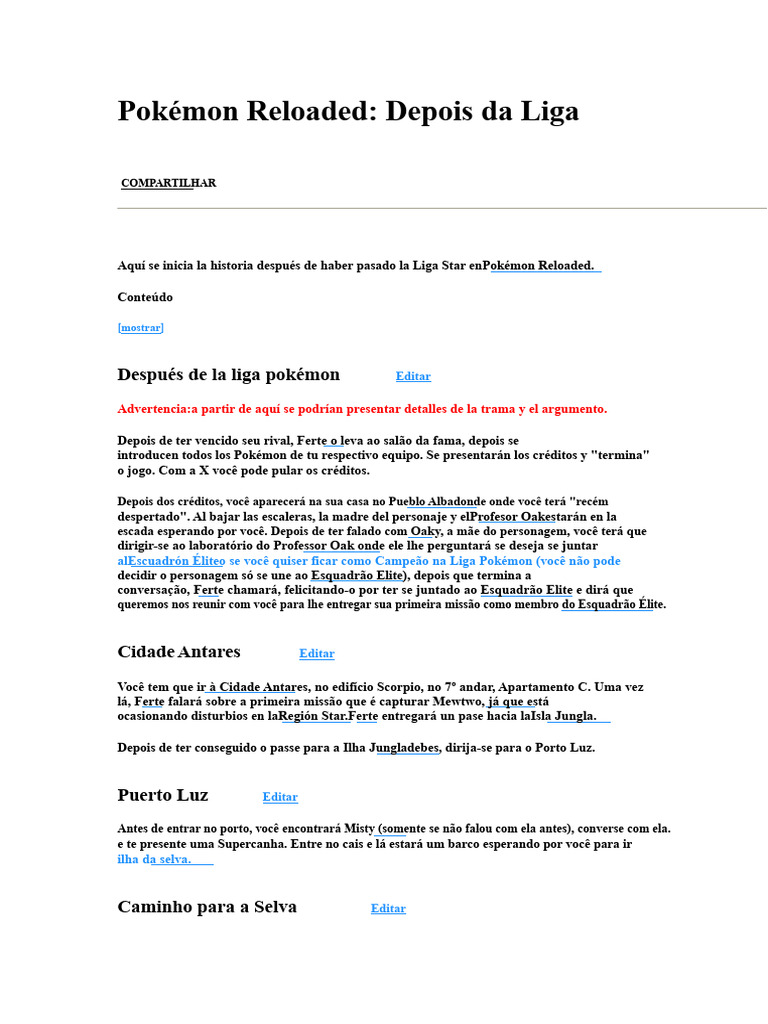 Guia Pokémon Reloaded | PDF | Pokémon