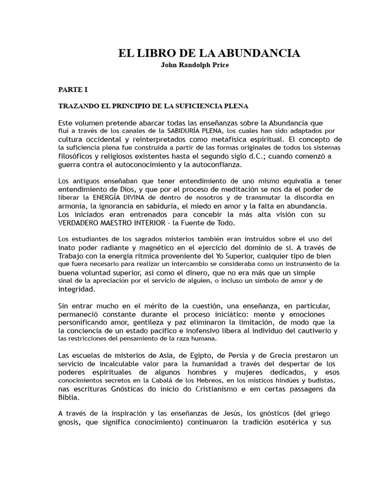 Abundancia Y Sabiduría Espiritual Pdf Gnosticismo Amor