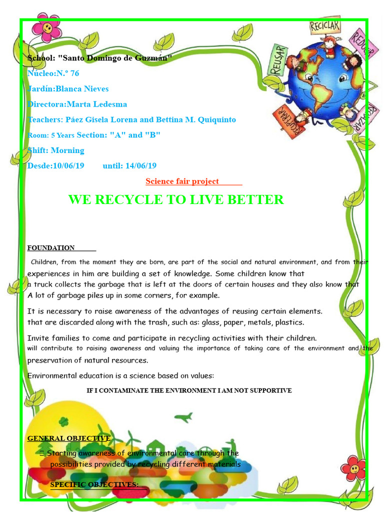 Recycling Awareness Project for Kids | PDF | Waste | Recycling
