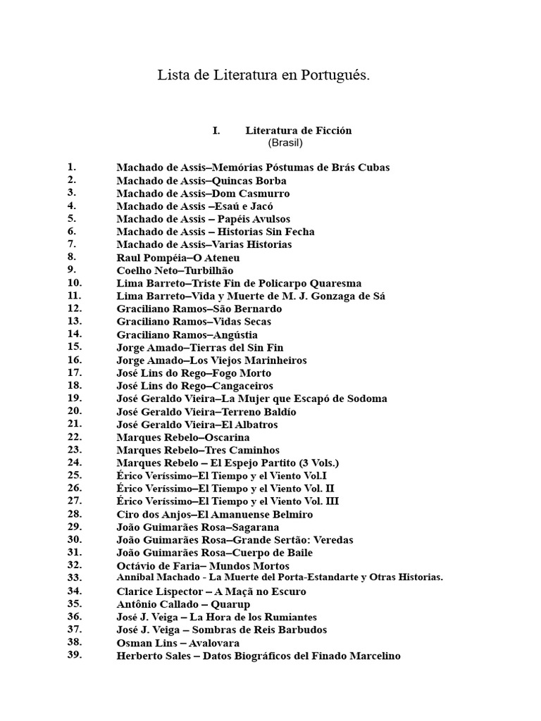 Lista de Literatura en Portugués - Olavo de Carvalho | PDF | Brasil