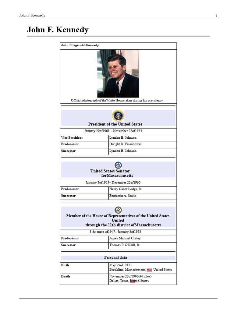 John F. Kennedy: 35th U.S. President | PDF | John F. Kennedy | Cuban ...