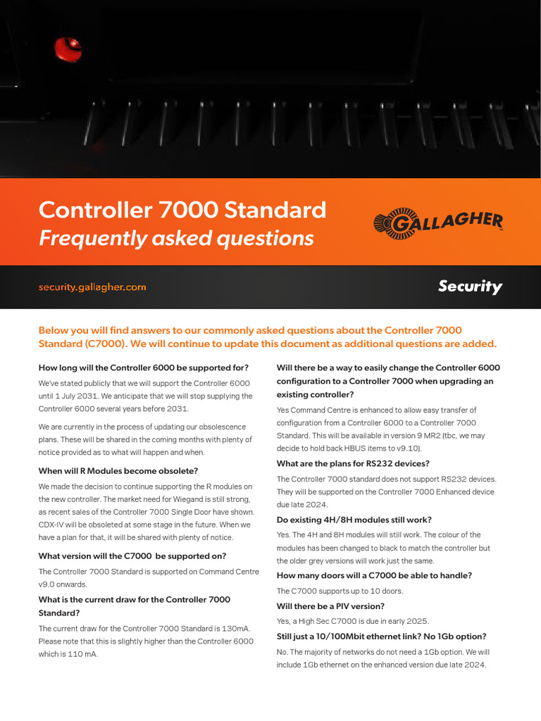Controller 7000 Standard FAQ Guide | PDF | Software | Computer Architecture