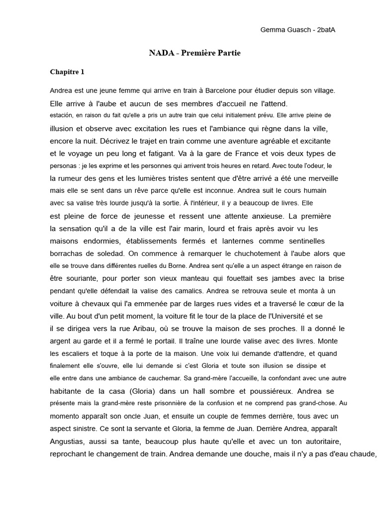 Andrea à Barcelone : rêve et désillusion | PDF