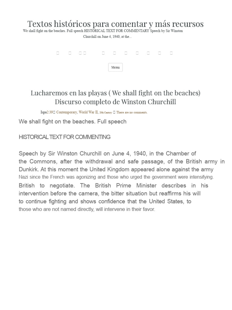 Churchill's Dunkirk Speech Analysis | PDF | Winston Churchill | Military