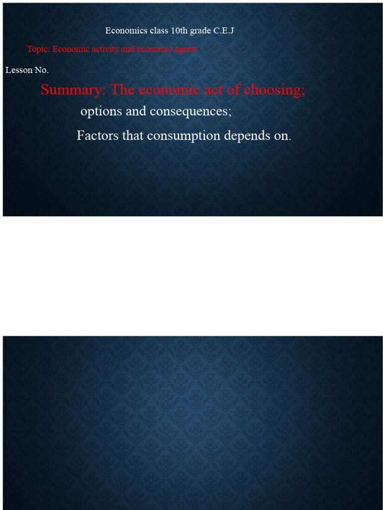 The Economic Act of Choosing | PDF | Consumption (Economics) | Economics