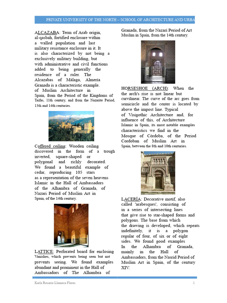 Glossary of Islamic Art Terms | PDF | Mosque | Architectural Design