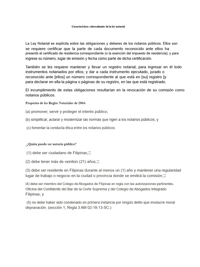 Ley Notarial: Requisitos y Funciones | PDF | Ley común | Justicia