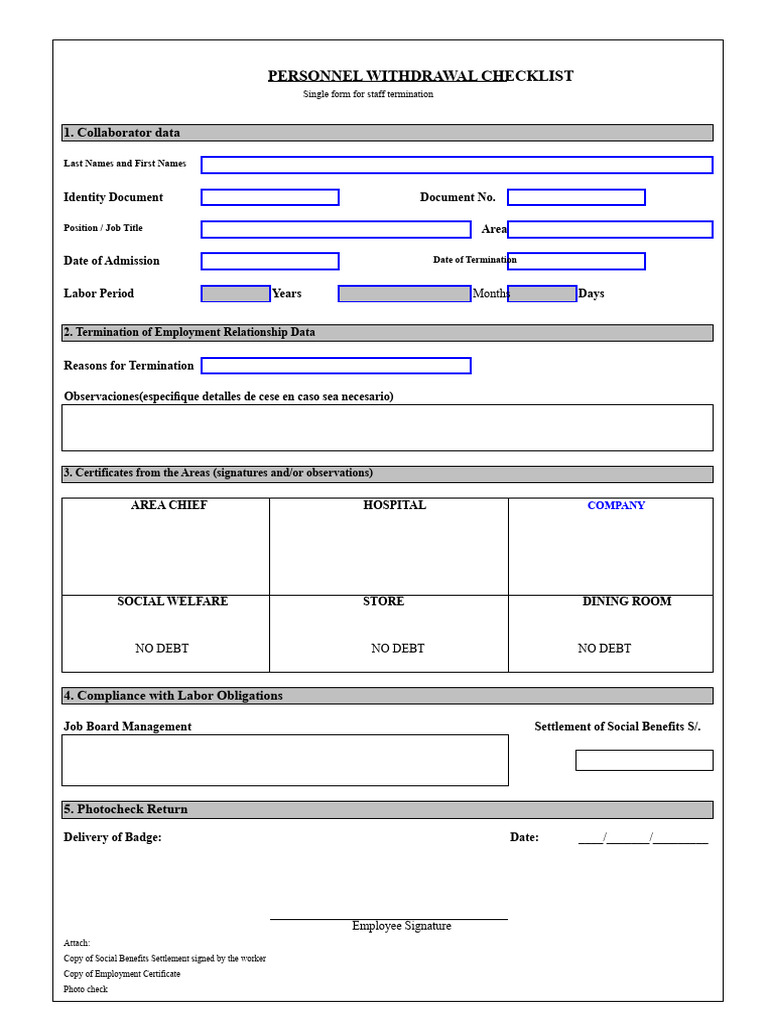 Withdrawal checklist | PDF