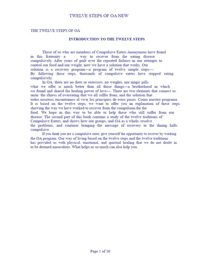 Understanding OA's Twelve Steps | PDF | Twelve Step Program | God