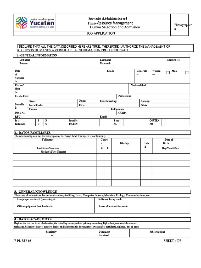 Job Application Form for State Government | PDF | Academic Degree