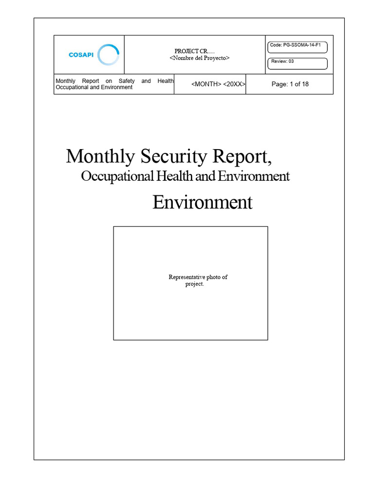 Monthly Safety and Health Report | PDF | Occupational Safety And Health ...