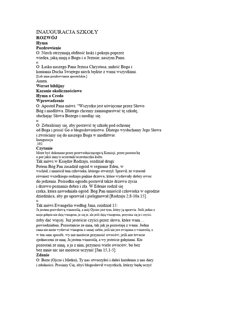 Inauguracja szkoły | PDF