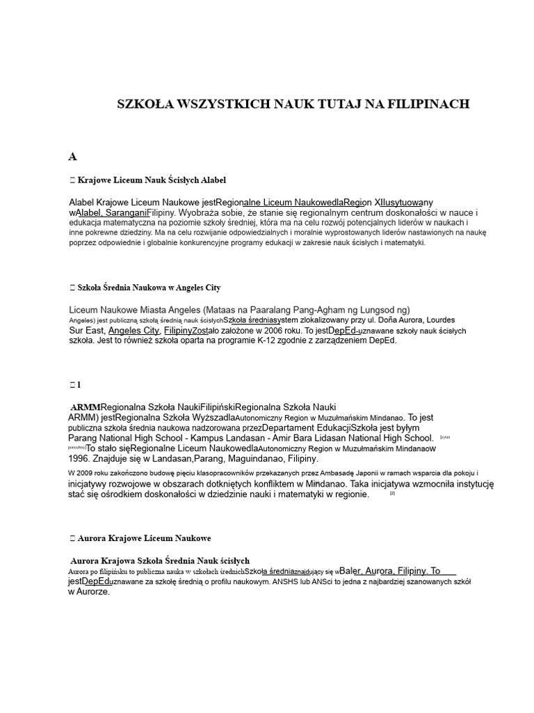 SZKOŁA WSZYSTKIEJ NAUKI TUTAJ NA FILIPINACH 1 | PDF