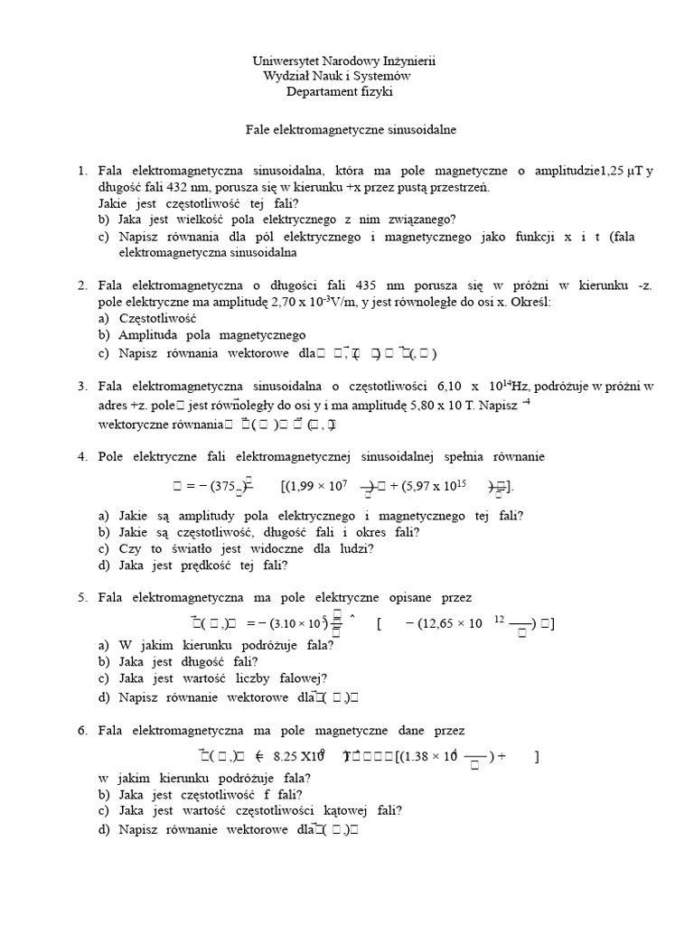 Fale Sinusoidalne | PDF