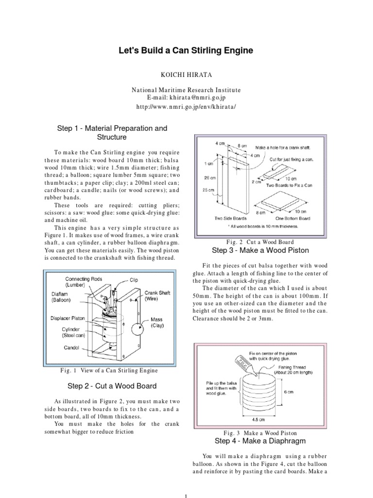 Build a Can Stirling Engine Guide | PDF