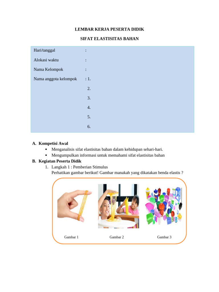 LKPD ELASTISITAS | PDF