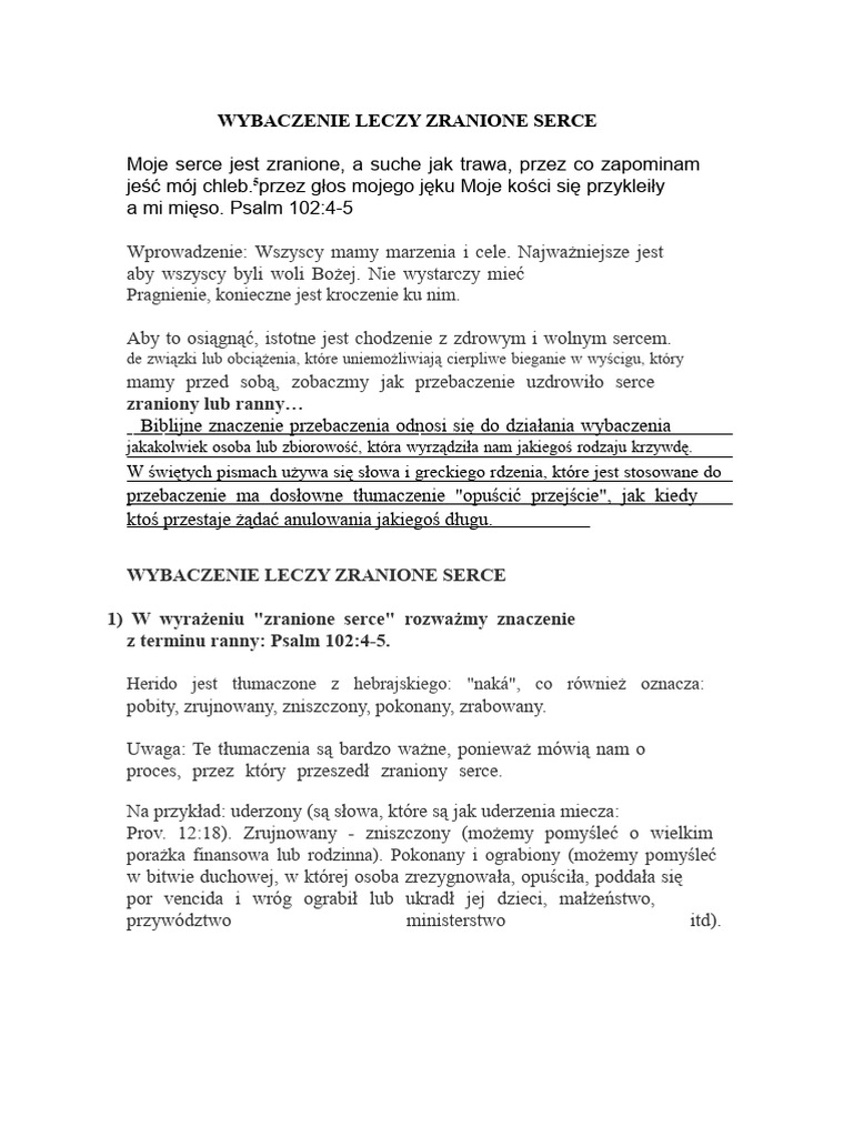 Wybaczenie Leczy Zranione Serce | PDF