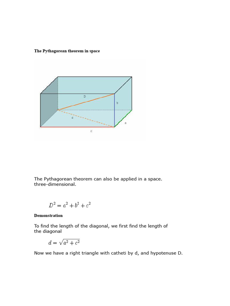 The Pythagorean theorem in space | PDF