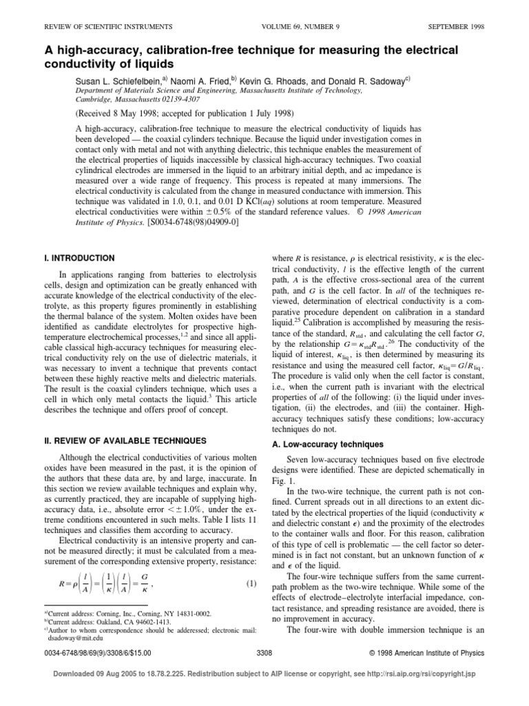 Conductivity Measurement | PDF | Science & Mathematics