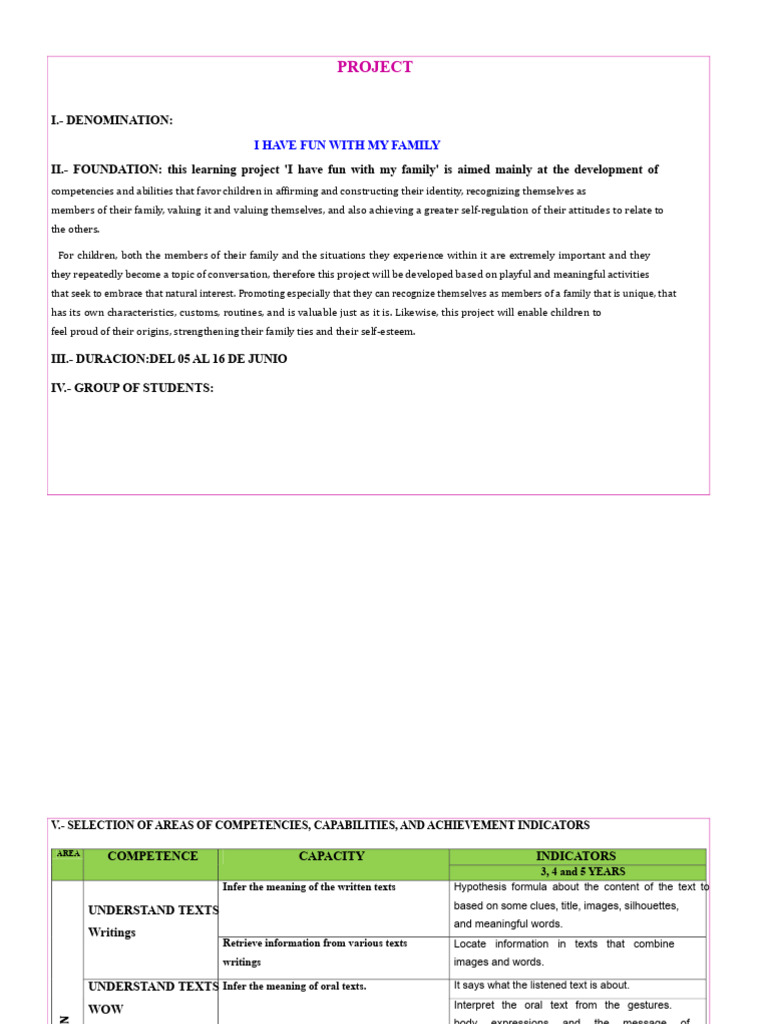 I Have Fun With My Family Print PDF | PDF | Emotions | Gesture