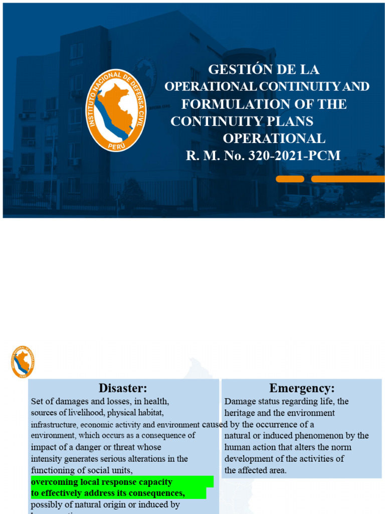 4 Presentation of Management and Operational Continuity Plan (Iz) | PDF ...