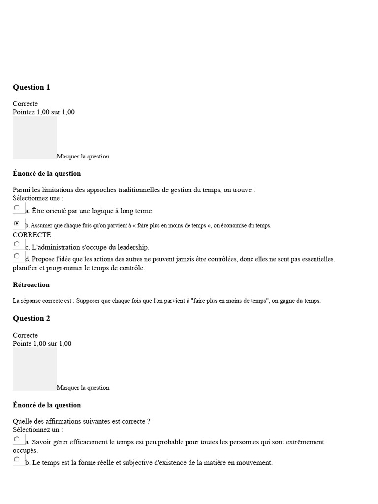 Gestion du temps : stratégies et techniques | PDF | Informations ...