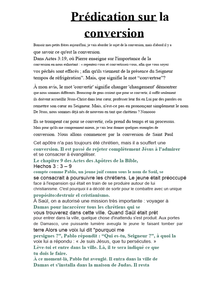 Importance de la conversion chrétienne | PDF | Conversion au ...