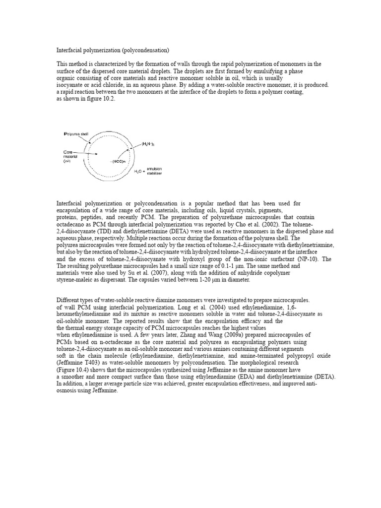 Interfacial Polymerization | PDF | Chemical Substances | Materials Science