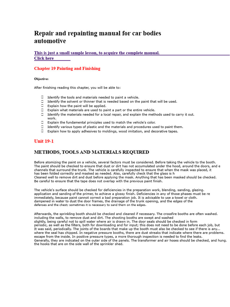 Automotive Painting Manual | PDF | Paint | Acrylic Paint